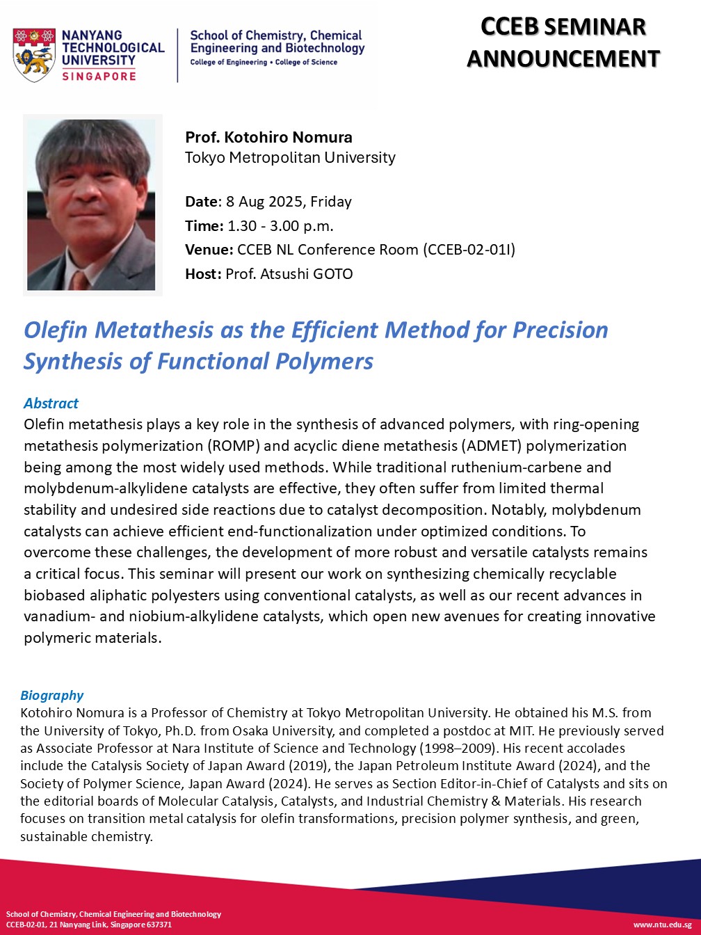 Olefin Metathesis as the Efficient Method for Precision Synthesis of Functional Polymers ...