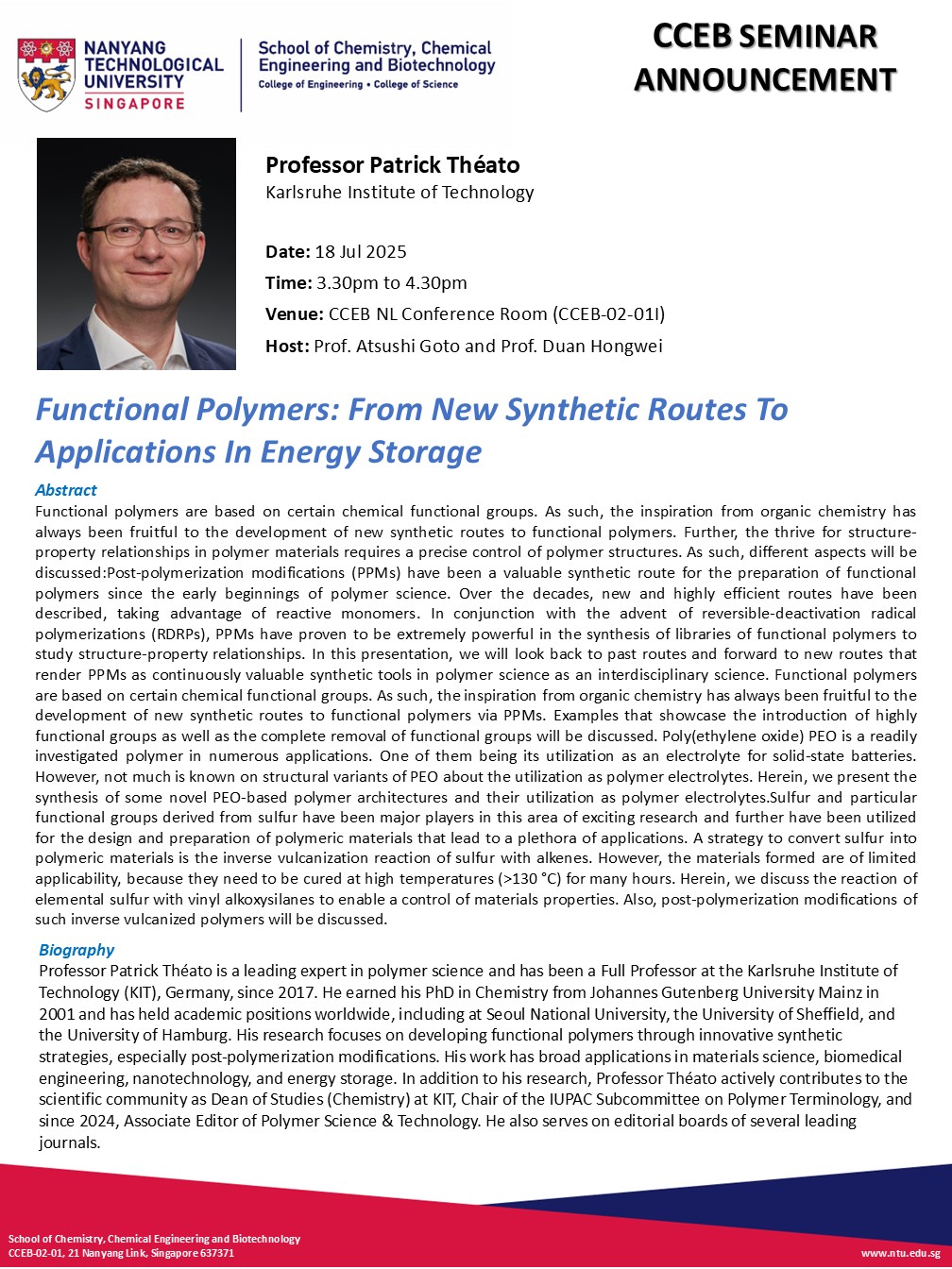 Functional Polymers: From New Synthetic Routes To Applications In ...