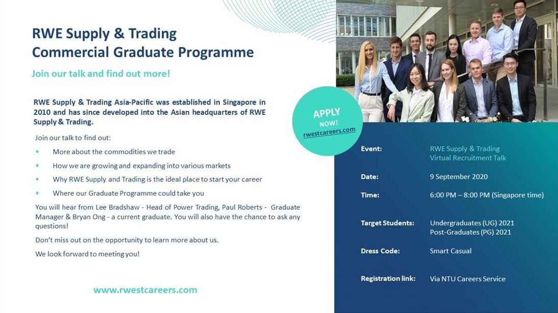 RWE Supply & Trading Virtual Recruitment Talk | Centre of Excellence ...