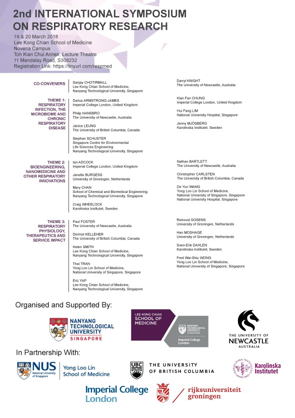 19-20 Mar 2018: 2nd Int'l Symposium on Respiratory Research | Lee Kong ...
