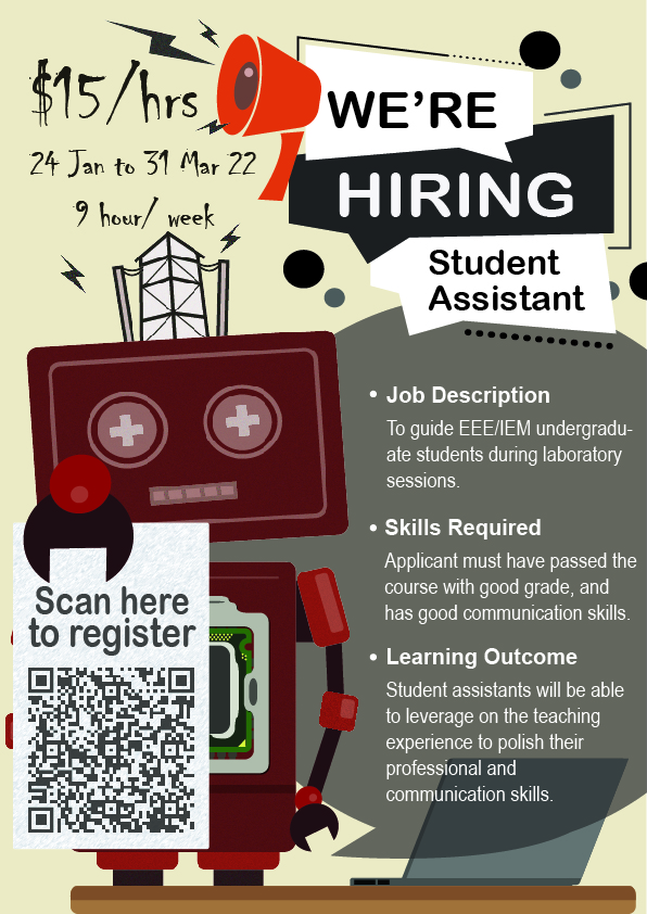 We're Hiring Student Assistants | School of Electrical and Electronic ...