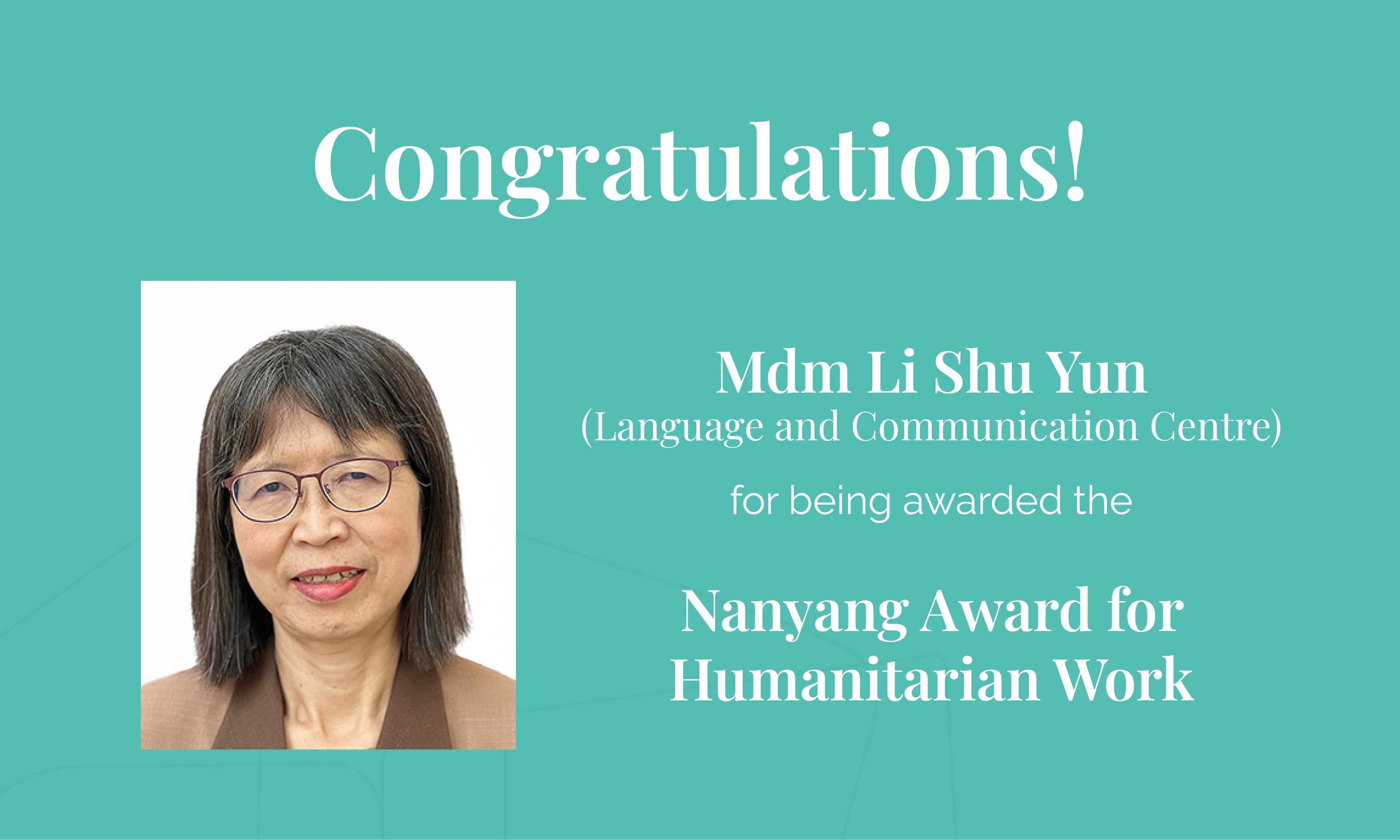 From Innovation to Impact: Ms Li Shu Yun Awarded Prestigious Nanyang ...