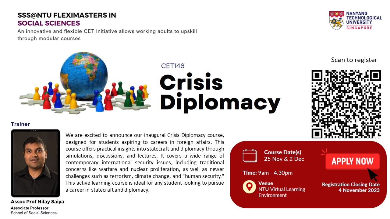 CET146 Crisis Diplomacy | School of Social Sciences | NTU Singapore