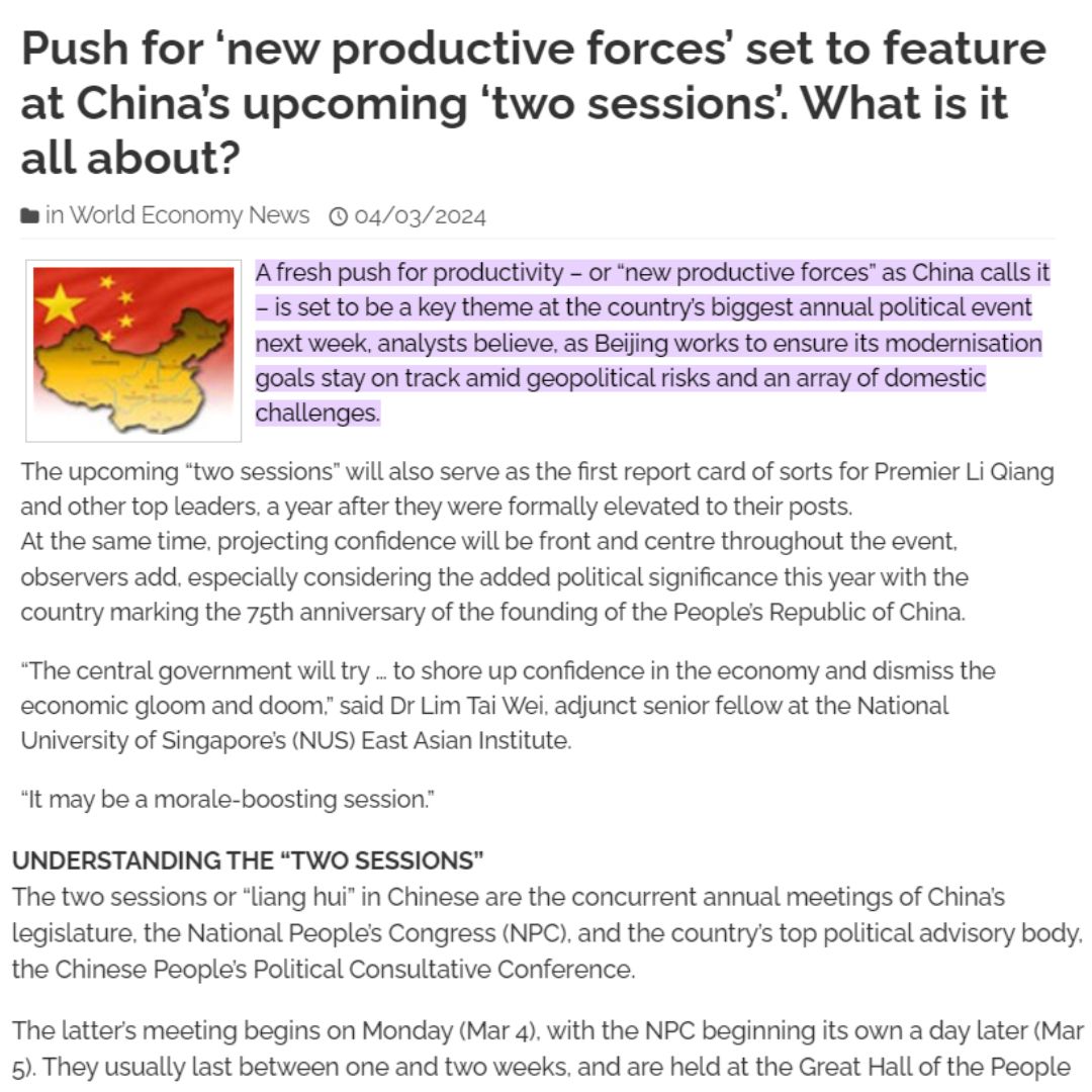 Push for ‘new productive forces’ set to feature at China’s upcoming ...