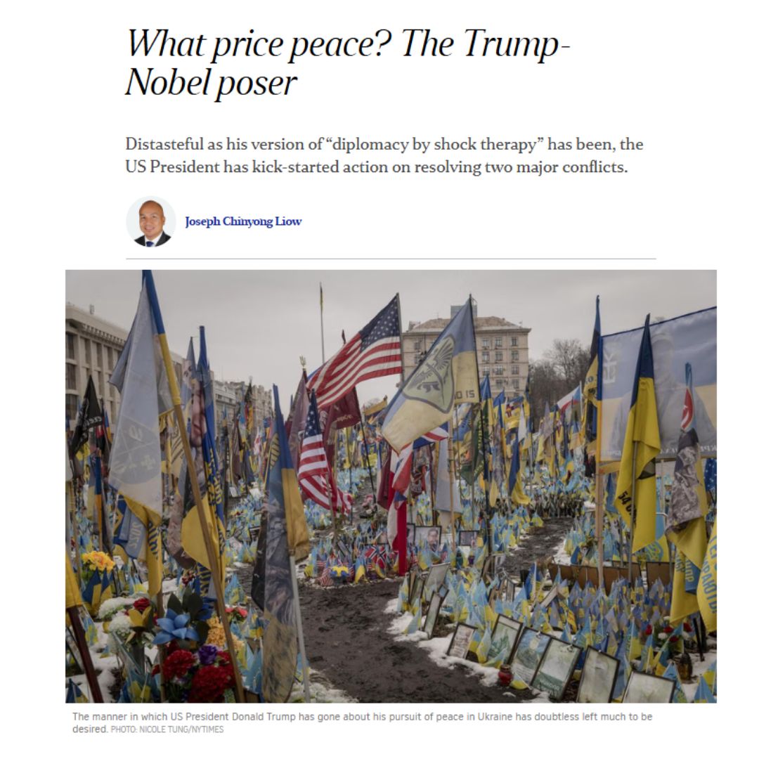 What price peace? The Trump-Nobel poser | School of Social Sciences ...