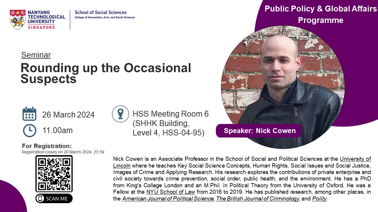 PPGA seminar: Rounding up the Occasional Suspects | School of Social ...