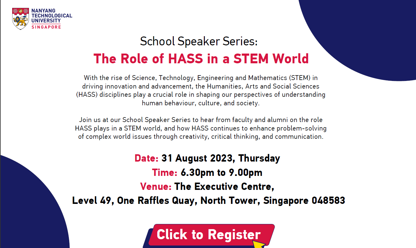 School Speaker Series | School of Social Sciences | NTU Singapore