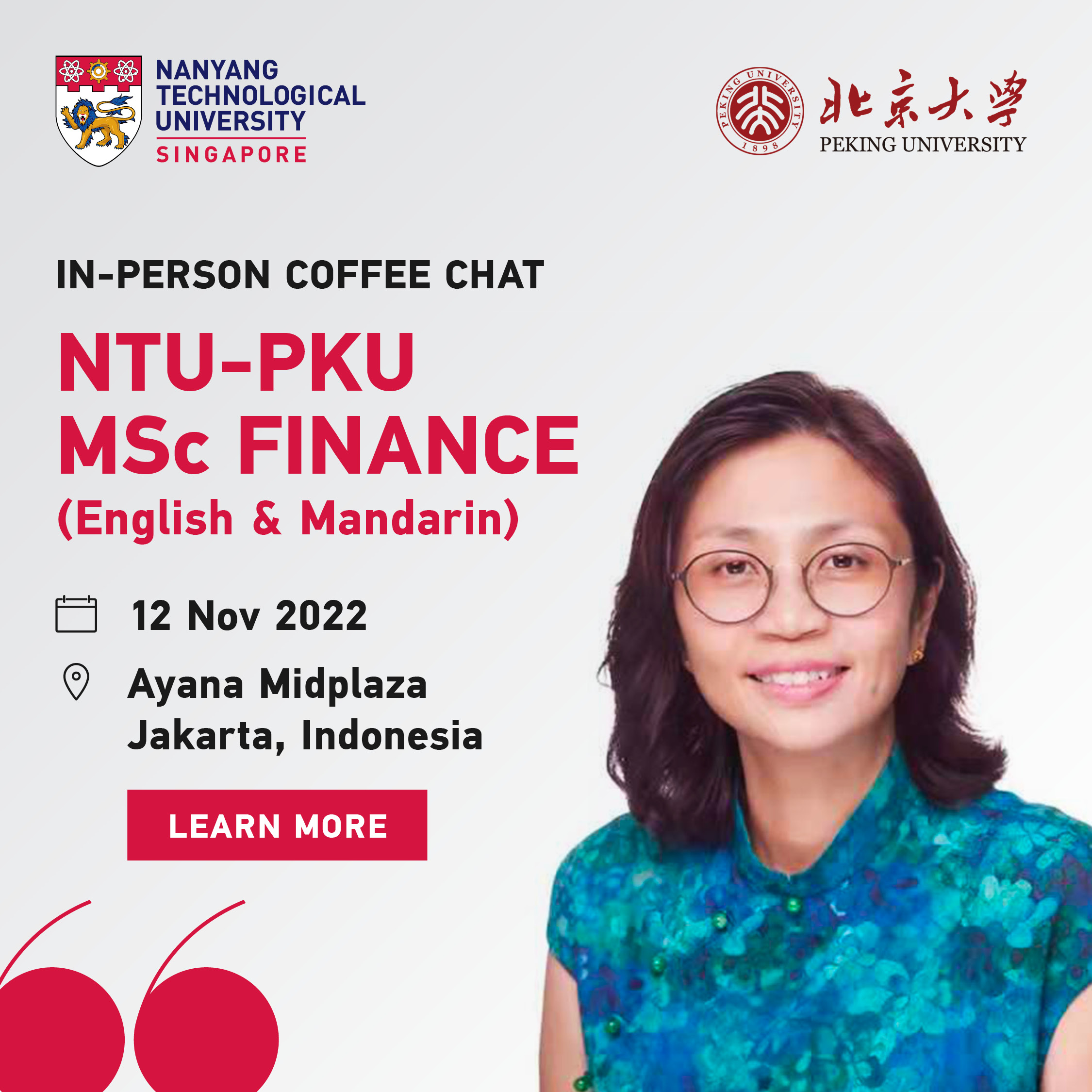 MSc Finance Coffee Chat in Jakarta | Nanyang Business School | NTU Singapore