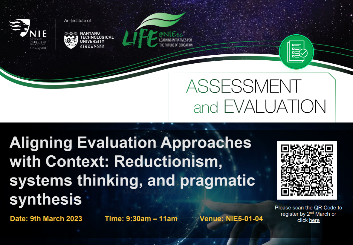 Seminar - Aligning Evaluation Approaches with Context: Reductionism, systems thinking, and ...