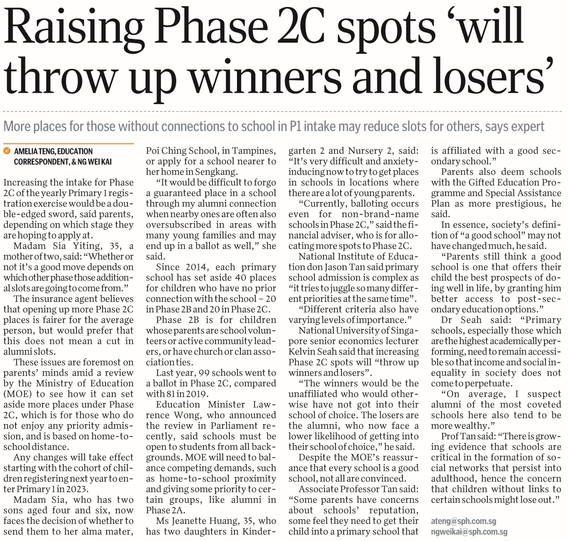 Raising Phase 2C spots ‘will throw up winners and losers’ | National ...