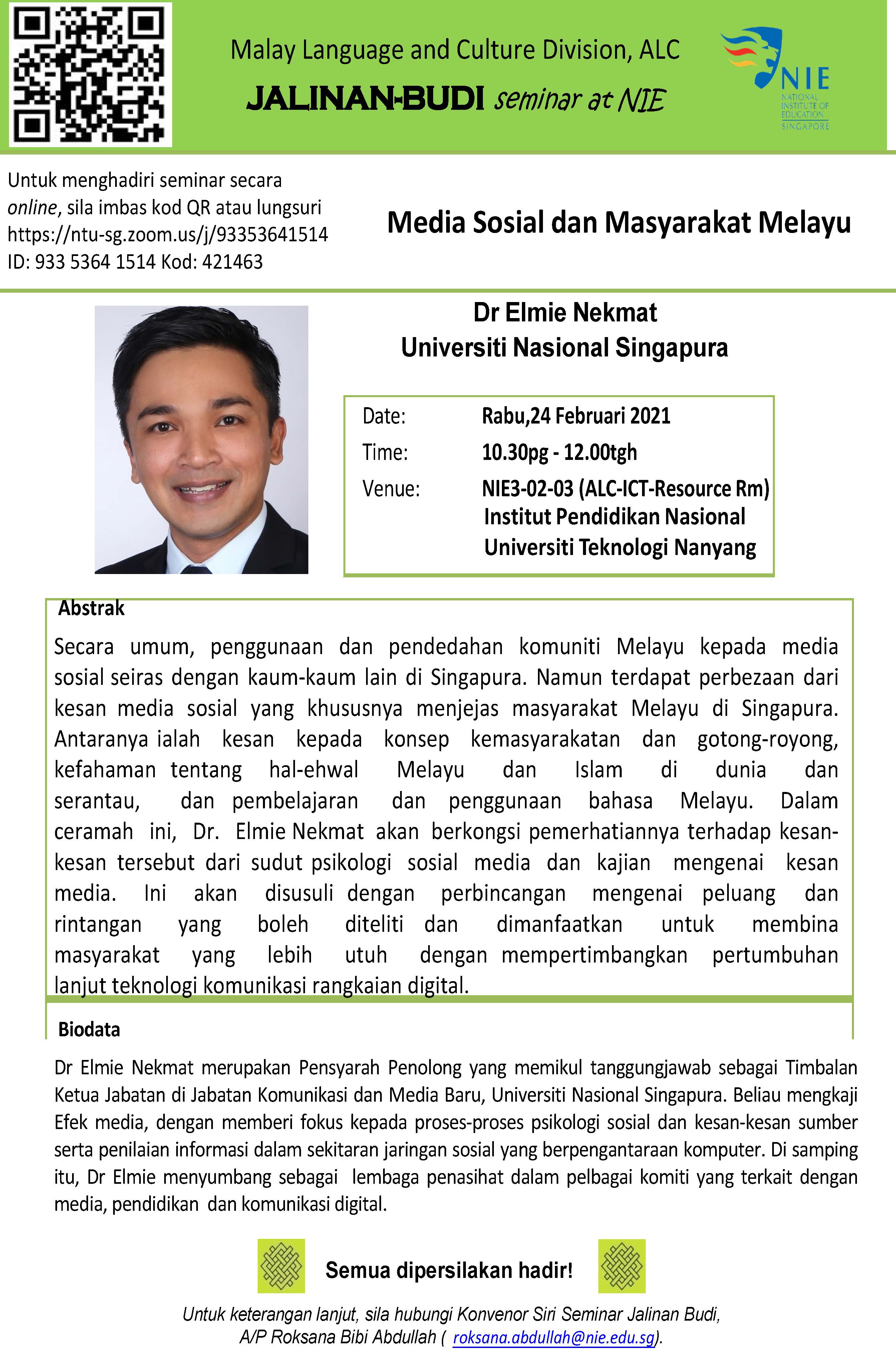 Jalinan Budi Seminar: Media Sosial dalam Masyarakat Melayu (Social ...