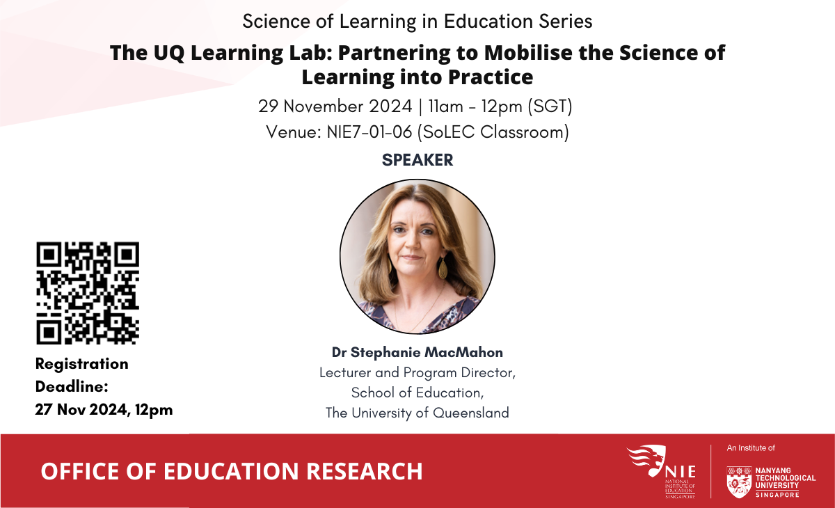 Join us in our Science of Learning in Education Series on Friday, 29 ...