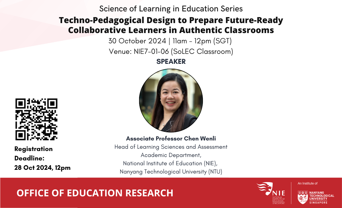 Join us on 30 Oct where Assoc Prof Chen Wenli will share insights on ...