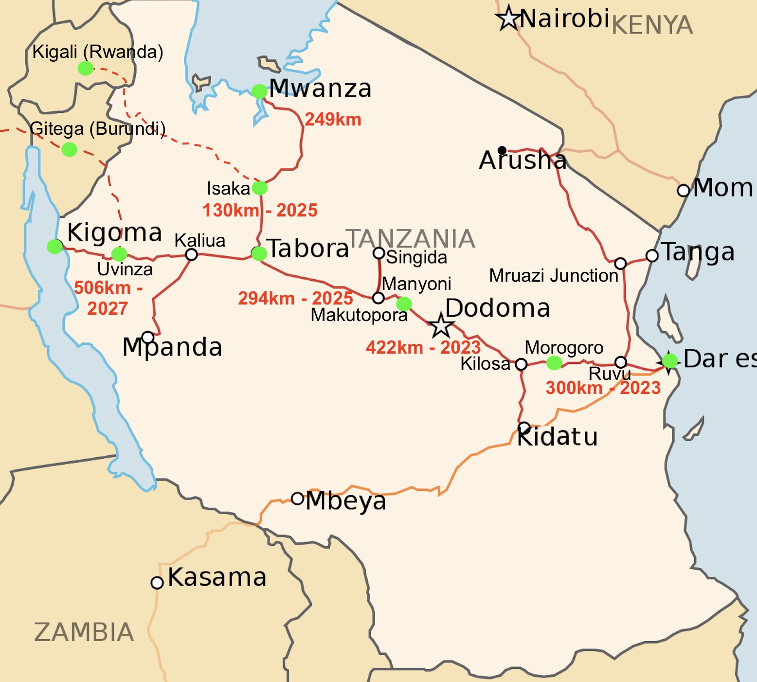 Korean-made high-speed trains make debut in Tanzania as work on the US ...