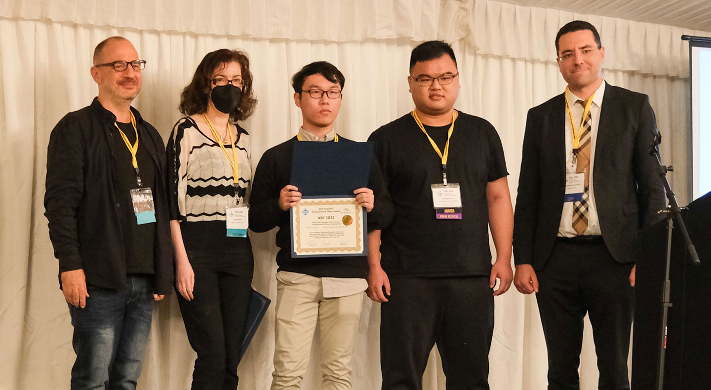 ACM SIGSOFT Distinguished Paper Award at ASE 2022 | College of ...